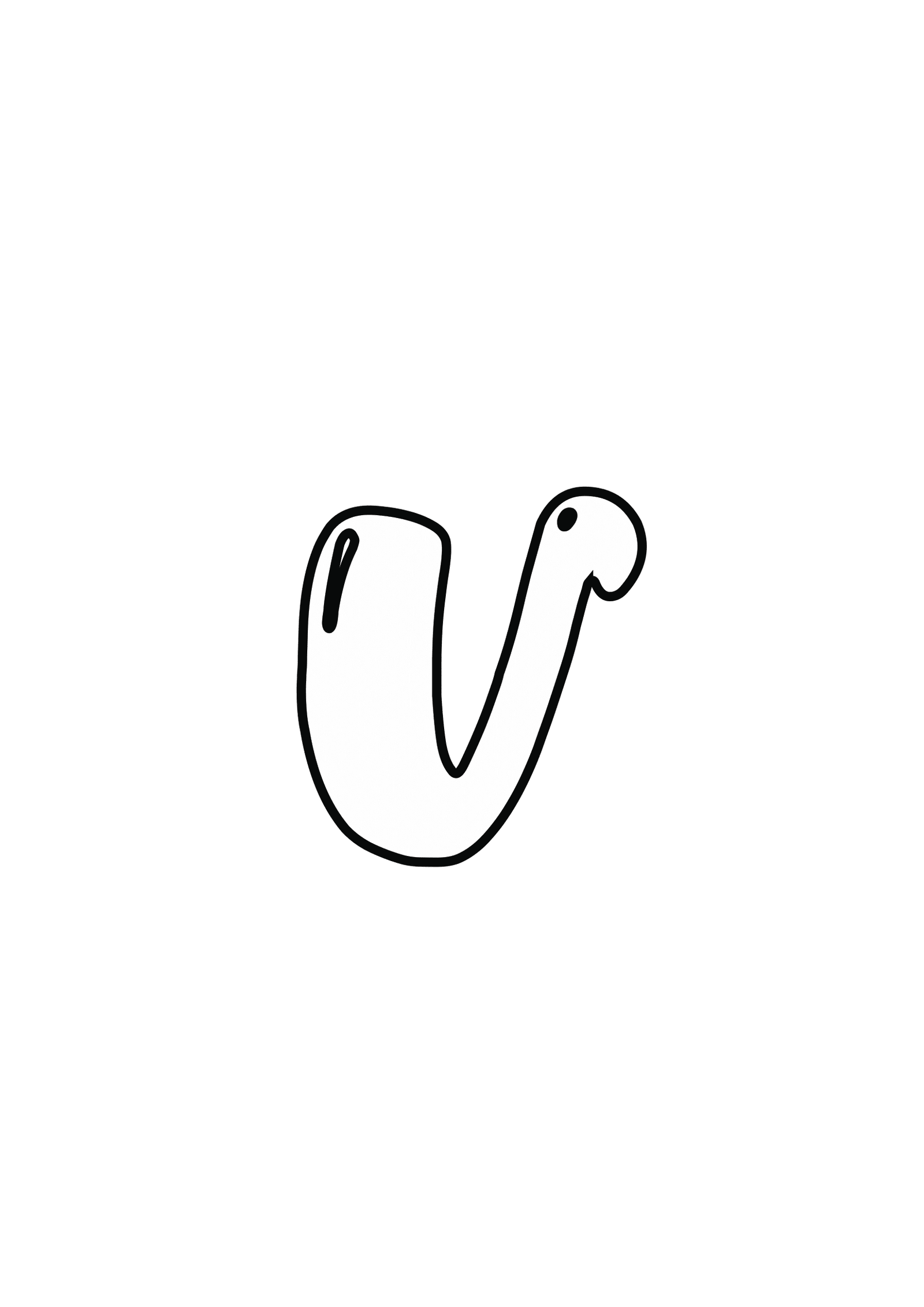 Download Printable Bubble Letter V - Bubble Letters