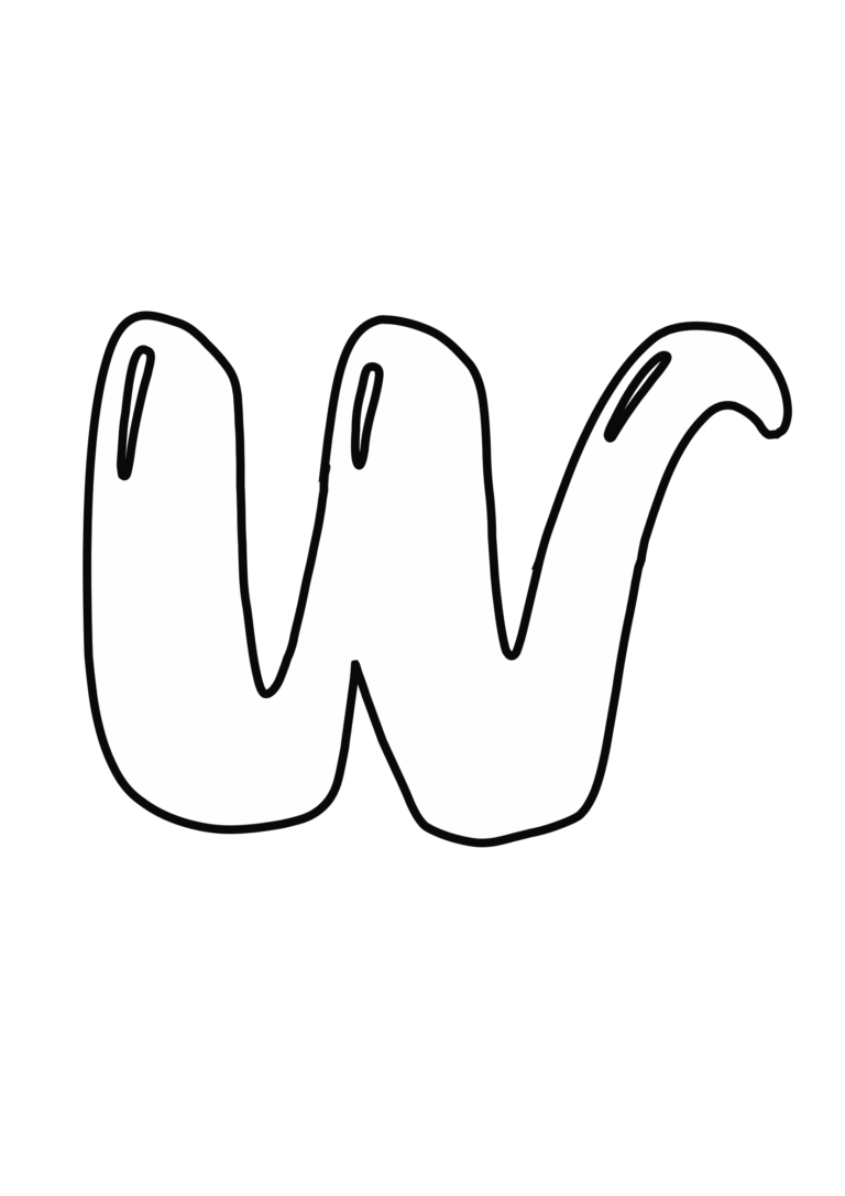 Download Printable Bubble Letter W - Bubble Letters